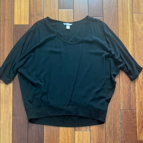 Victoria's Secret | Tops | Victorias Secret Black Boxy 34 Sleeve Blouse ...